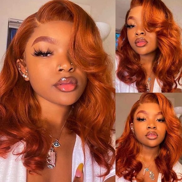 Fashiondeityshair | Hair | Copper Short Body Wavy Lace Front Wig New ...